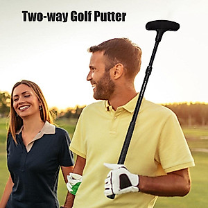 Two-Way Rubber Golf Putter, Golf Putters for Men Right Handed and Left, Outdoor Golf Training Putters for Kids, Junior and Adults,Toddler Putter Golf Clubs (Black)