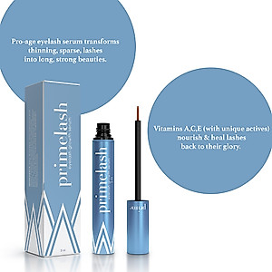 Prime Prometics PrimeLash Growth Serum for Women Over 50 – Grow More Lashes – Thick, Strong, Lifted – in 1 Swipe a Night, Vitamin Infused, For Sensitive Eyes