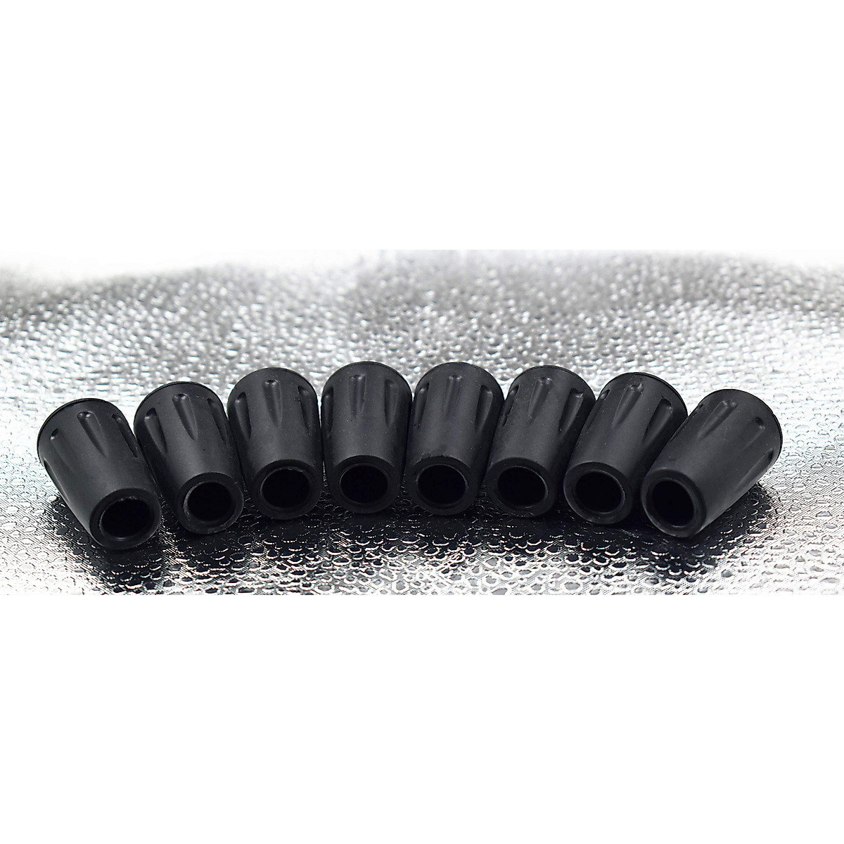 Rubber Tips Cover（8 Pack ） Replacement for Walking Sticks Hiking Trekking Poles Collapsible (Black)