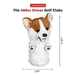 Daphne’s Corgi Driver Headcover | Premium Driver Headcovers | Funny Golf Club Covers | Stylish Protection for Your Clubs | Men's Golf Gear | Driver Headcover for Men and Women