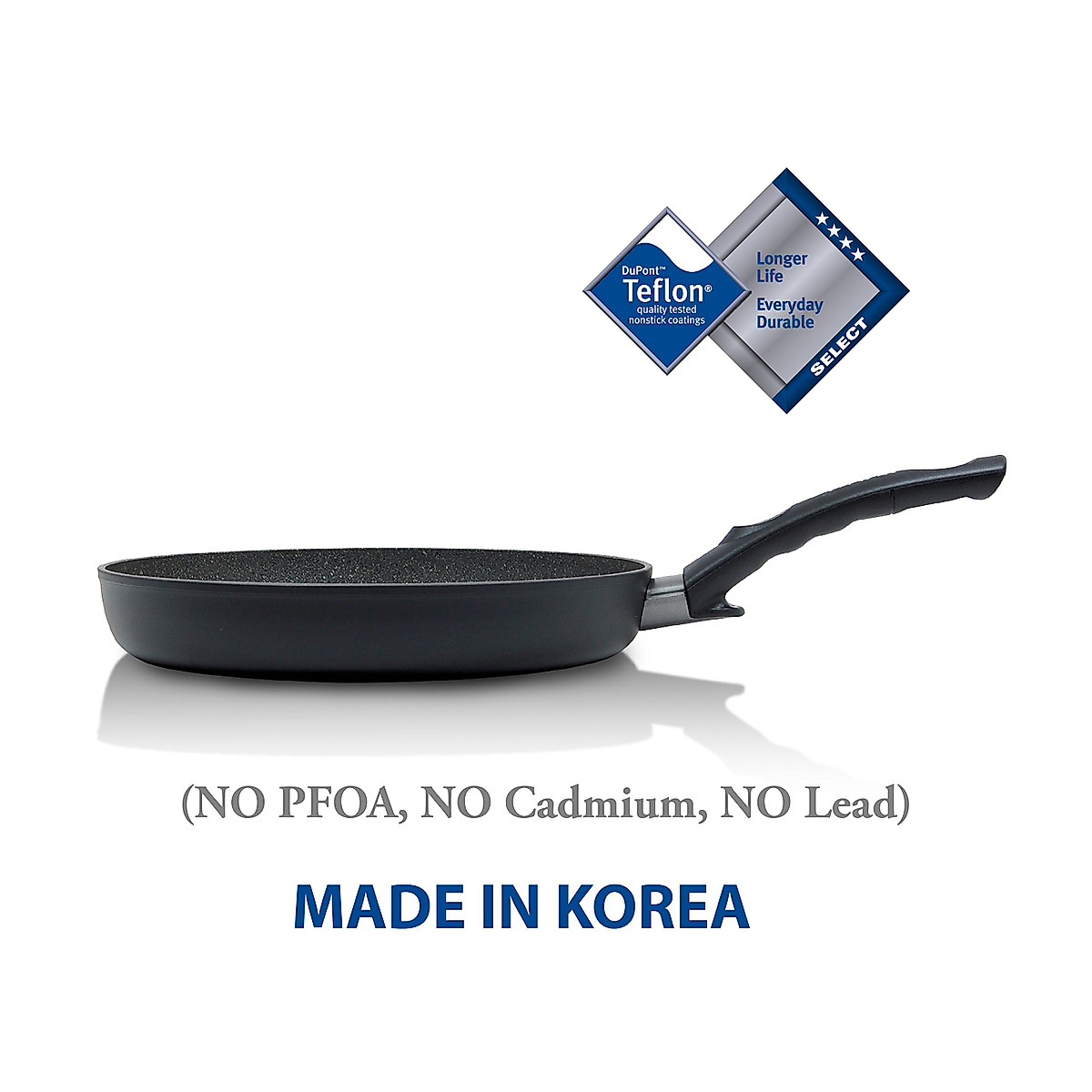 TECHEF - Infinity Collection/Frying Pan, Coated 4 times with the new Teflon Stone Coating with Ceramic Particles (PFOA Free) (12" grill pan)