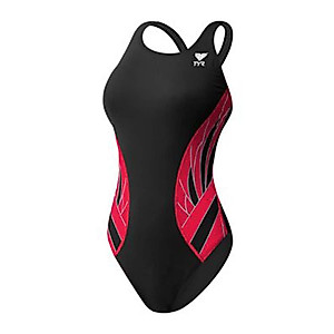 TYR Youth Phoenix Splice Maxfit Swimsuit, Black/Red, Size 24