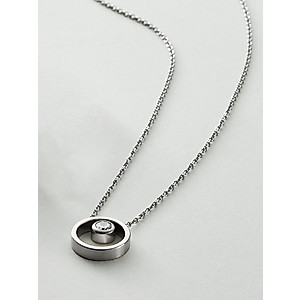 Skagen Women's Kariana Silver Tone Stainless Steel Circle Pendant Necklace (Model: SKJ0833040)