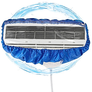 Waterproof Split Air Conditioner Cleaning Kits- Wall Mounted Air Conditioning Dust Washing Clean Cover with 9.2ft Water Pipe Support Plates Air Conditioner Service Bag for Household AC Units (Size L)