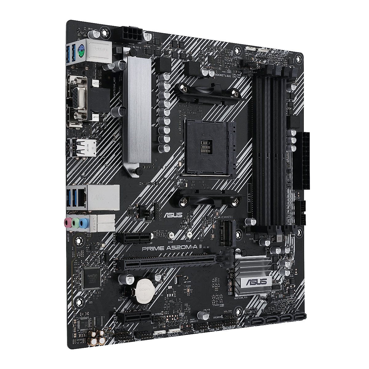 ASUS Prime A520M-A II/CSM AMD AM4(3rd Gen Ryzen) microATX Commercial Motherboard(ECC Memory,M.2 Support,1Gb Ethernet, DP/HDMI 2.1/D-Sub, 4K@60HZ, USB3.2 Gen1Type-A, ARGBheader with AURAsync)