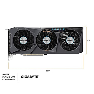 Gigabyte Radeon RX 6650 XT Eagle 8G Graphics Card, WINDFORCE 3X Cooling System, 8GB 128-bit GDDR6, GV-R665XTEAGLE-8GD Video Card