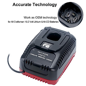 19.2V C3 Charger Replacement for Craftsman 19.2 Volt Lithium-ion & Ni-cad Battery Charger 140152004 DieHard XCP Battery 1425301 1323903 130279005 11375 11376 315.PP2011