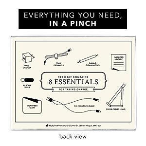 Pinch Provisions Tech Kit, Cognac Includes 8 Must-Have Emergency Essential Items for Techies, Tech Accessories, Ideal Gift for Work, Christmas & Birthdays, Portable Pouch
