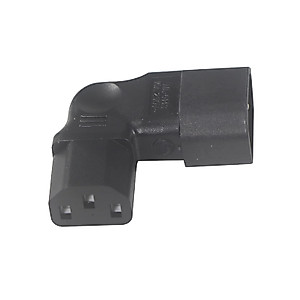 QIUCABLE Left Angle IEC Adapter, C14 Male to C13 Female, 90 Degree Plug, 250V AC, 10A Max, 100% Pure Copper, PVC Jacket