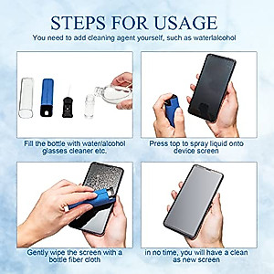 4 Pcs Screen Cleaner Portable Touchscreen Mist Cleaner Mini Phone Cleaner Empty Screen Cleaner Spray Bottle for Phone Laptop Tablet Screens Computer Sanitizer Refillable Alcohol Accessory, 4 Colors