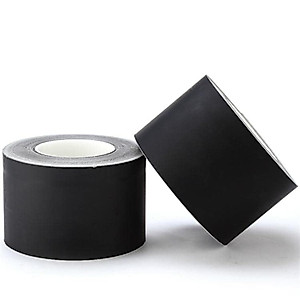 LLPT Aluminum Black Foil Tape Matt None Reflective Heavy Duty 3.94 Mil 2 Inch x 33 Feet High Thermal Conductive Adhesive Hot Cold Air Duct Tape for Metal Repair Pipe(NC233)