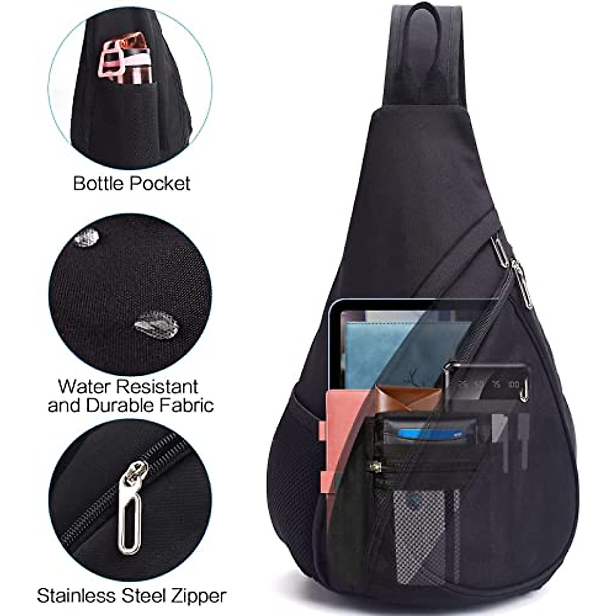 SUGLAU Sling Bag Waterproof Crossbody Backpack Hiking Daypack Shoulder Backpack Traval Outdoor Chest Bags for Men Women