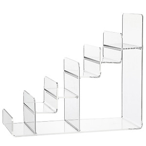 DOITOOL 6-Tier Purse Display Stand,Acrylic Display Riser Shelf Wallet Organizer,Handbag Display Stand Holder,Perfume Organizer Clear Retail Display Stands