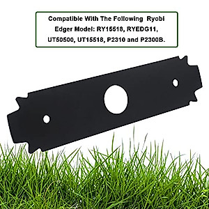 AMTHKNO AC04215 Reversible Heavy Duty Hardened Steel Edger Blade - for Replacement Ryobi 8 Inch Edger Blade, Fits Edgers Models UT50500, UT15518, RY15518, RYEDG11, P2310 and P2300B. (1)