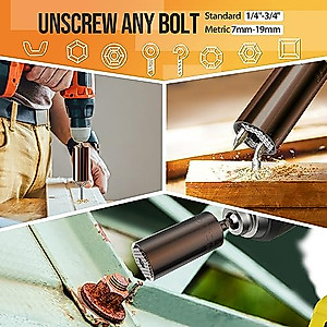 Super Universal Socket Gifts for Men - Tools Christmas Stocking Stuffers for Adults Grip Socket Set with Power Drill Adapter, Gadgets for Men Dad Him Kids Husband Who Have Everything Cool Stuff Ideas