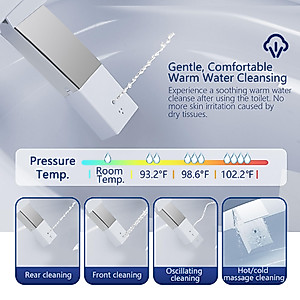 DeerValley Smart Toilet, One Piece Tankless Toilet with Bidet Built in Smart Bidet Toilet with 1.28GPF Auto Flush, Foot Kick, Blackout Flush, Warm Water, Heated Seat, Remote Control
