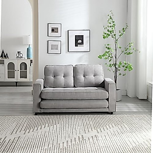 Eafurn 3 Fold Convertible Sleeper Sofa Bed Pull Out Loveseat Versatile Floor Couch for Living Room Home Office RV Furniture