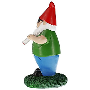 Gnometastic Smoking Gnome Garden Statue, 8.5in - Indoor or Outdoor Funny Garden Gnome Statue, Polyresin