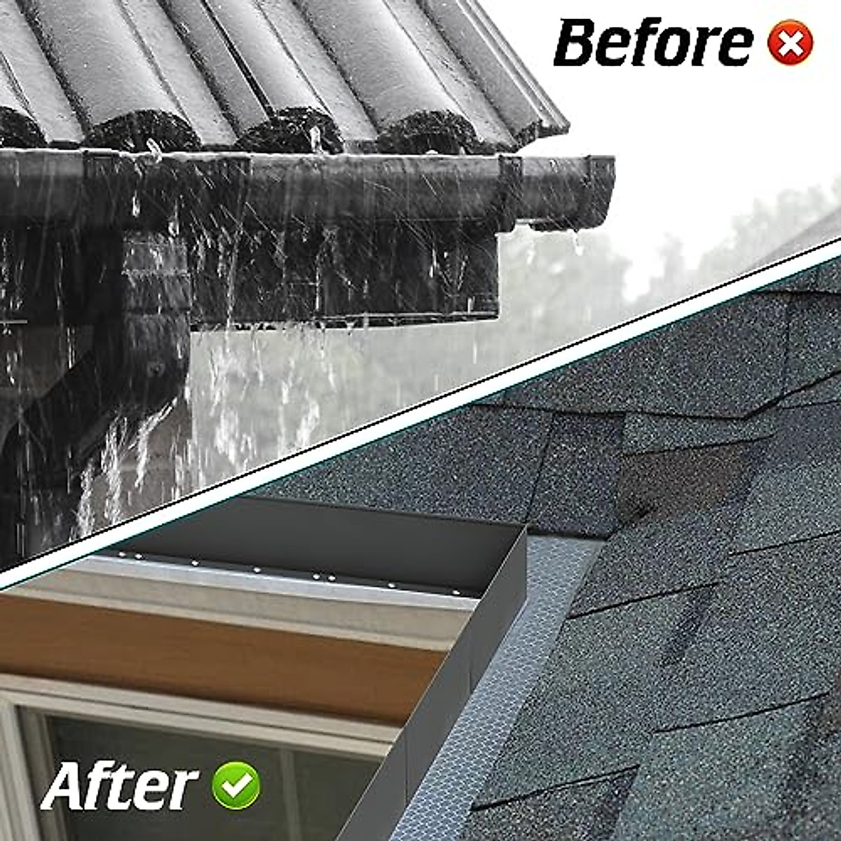 Daisypower 12 Pack Gutter Valley Splash Guards,Rainwater Roof Rain ...