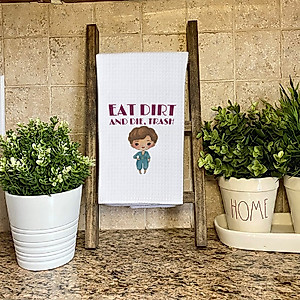 WCGXKO Funny TV Show Inspired Dorothy Quote Eat Dirt and Die Trash Cute Housewarming Gift Novelty Dish Towel (Eat Dirt and Die Trash)