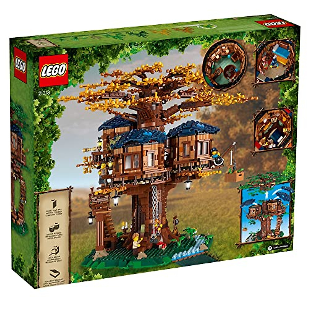 LEGO Ideas Tree House 21318, Model Construction Set for 16 Plus Year Olds with 3 Cabins, Interchangeable Leaves, Minifigures and a Bird Figure