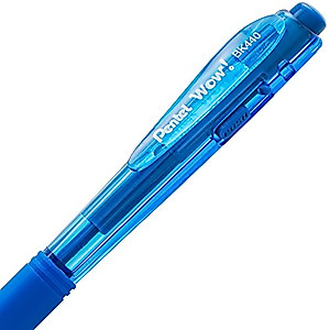 Pentel WOW! Ballpoint Pen, (1.0mm) Med. line, Blue Ink, 60-pk Canister (BK440PC60C)