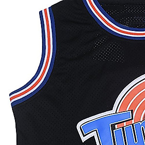 TUEIKGU #1 Bugs Space Movie Basketball Jersey for Men 90s Hip hop Clothing for Party (Black, Medium)