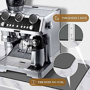 Dovfa Countertop Coffee Mat, 1 sec Absorbent, Non-Slip, Easy to Cut, Coffee Bar Accessory Fits Under Coffee Maker Espresso Machine, Kitchen Counter Dishwasher Drying Pad (Dark Gray, 12"x20")