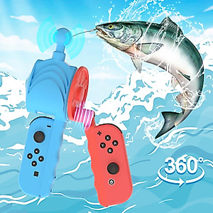 HEATFUN Switch Fishing Rod Compatible with Nintendo Switch Joy Con, Switch Fishing Accessories for Nintendo Switch Fishing Games