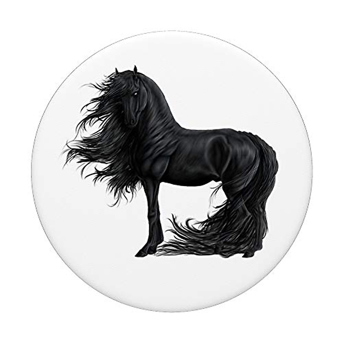 Horse paint - Friesian Horse rider Birthday Gift Equestrian PopSockets PopGrip: Swappable Grip for Phones & Tablets