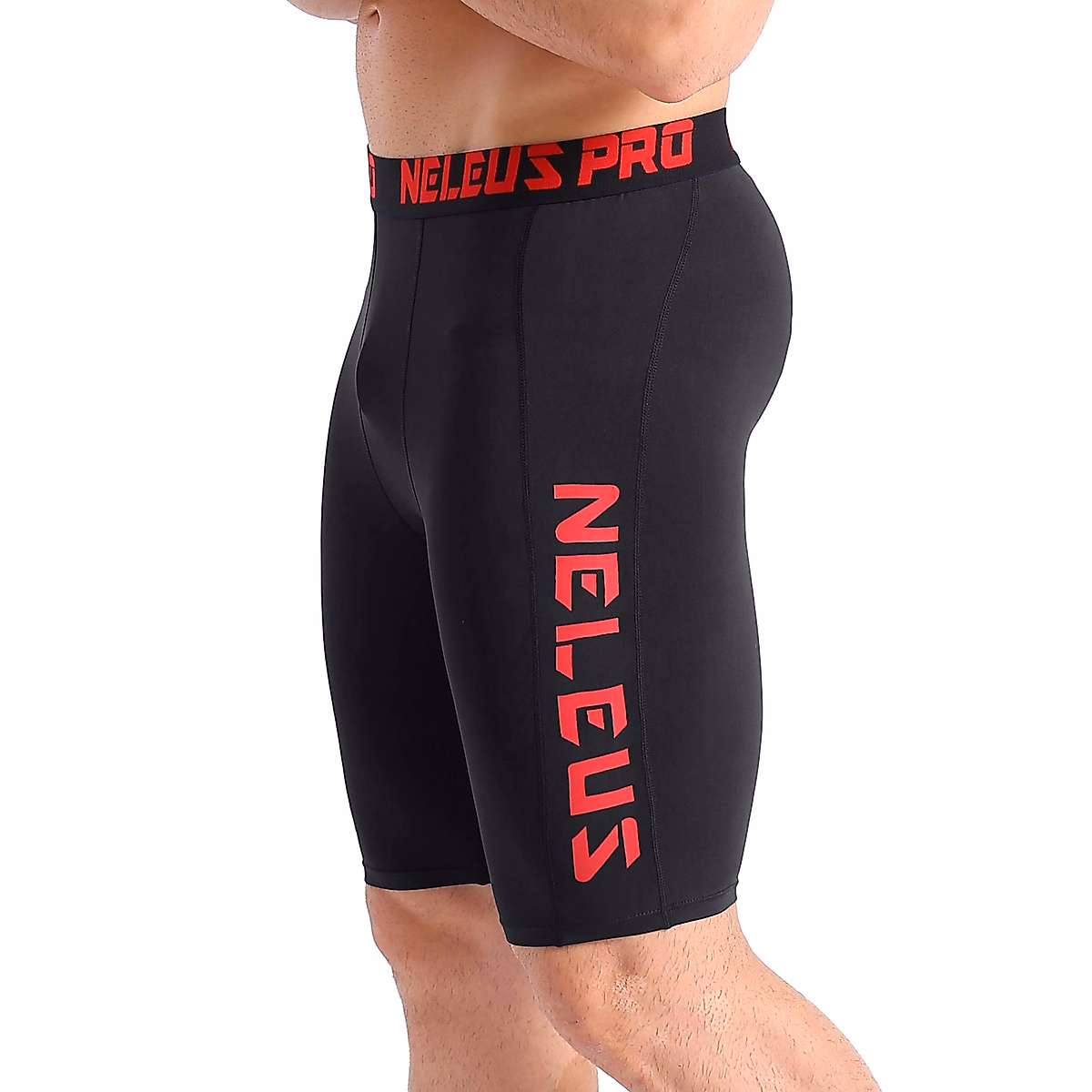 NELEUS Men's Compression Shorts with Pockets 3 Pack,6064,Black/Black/Black,US L,EU XL