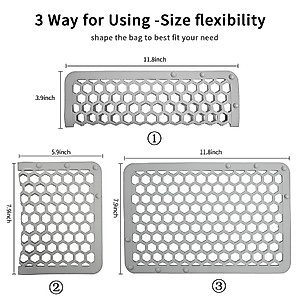 REVEX Baby Bottles Dishwasher Bag,11.8" x 7.9"Large Silicone Dishwasher Bag for Small Items, Suitable for Bottle Accessories and Pacifier. (Grey)