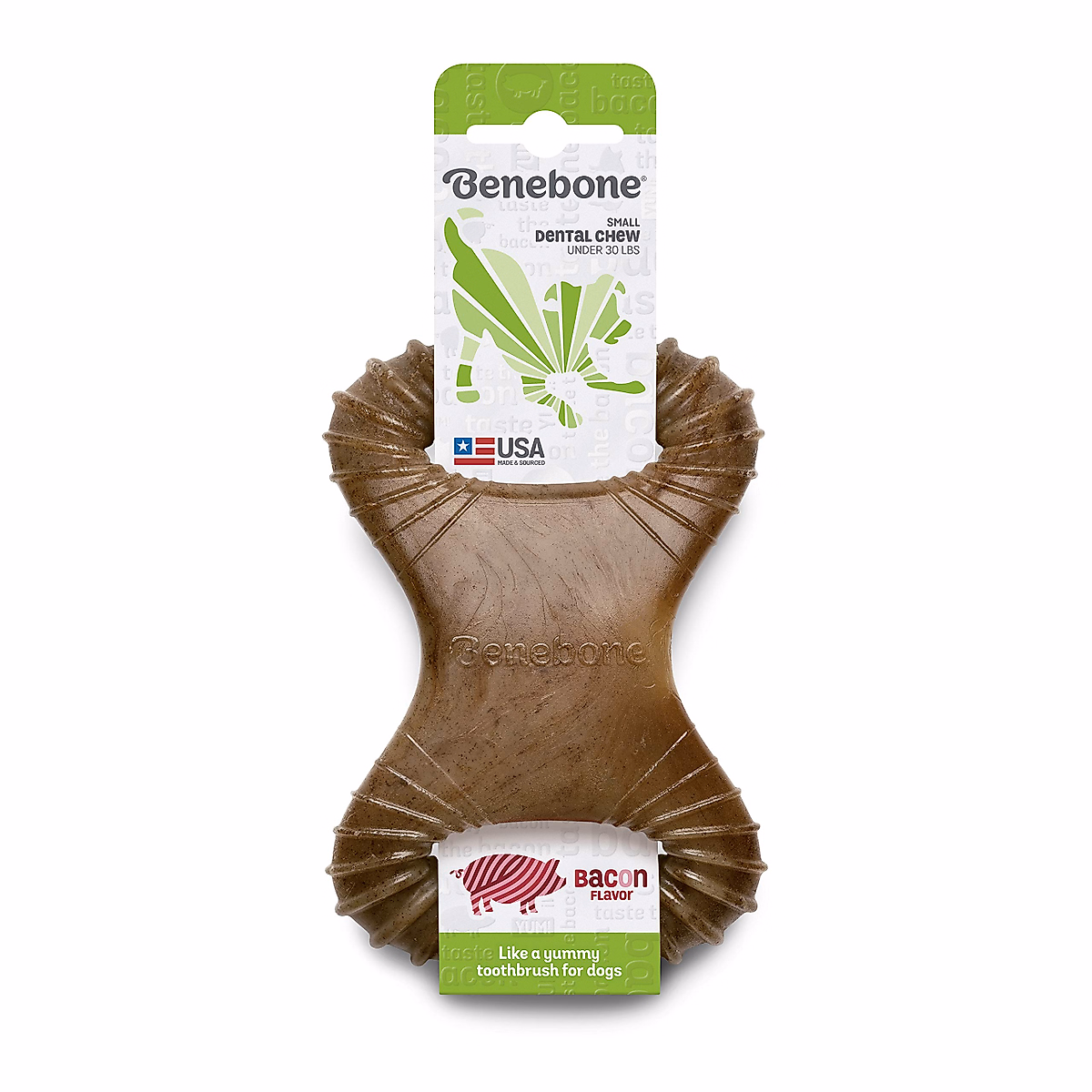Benebone Dental Durable Dog Chew Toy for Aggressive Chewers, Real Bacon, Made in USA, Small & Wishbone Durable Dog Chew Toy for Aggressive Chewers, Made in USA, Small, Real Bacon Flavor