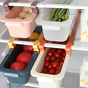 1pc Refrigerator Storage Box Crisper Tray Chillpod Organizadores Fresh Orginizer Drawer Design Tidy Refrigerator Square Freezer Fridge Cabinet Organizer Container Pp White