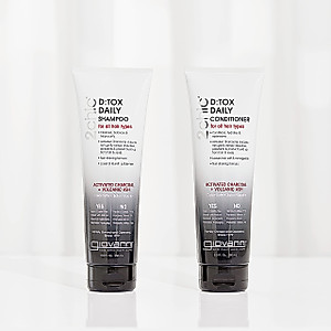 GIOVANNI D:tox Daily Shampoo - Activated Charcoal, Super-Antioxidants Acai & Goji Berry - 8.5 oz