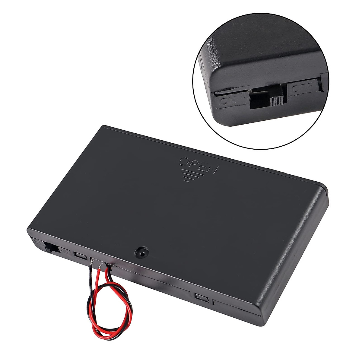 AITIAO 2Pcs 8 x AA Battery Holder Case Box 8 x 12V AA Battery Storage Box Battery Container Case with Cover ON/Off Switch and Wire