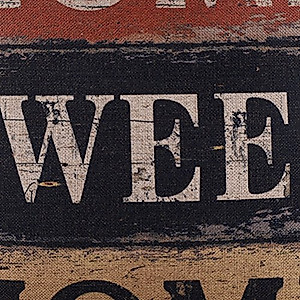 LINKWELL 18x18 inches Vintage Words Home Sweet Home Burlap Throw Pillowcase Cushion Cover (CC1289)