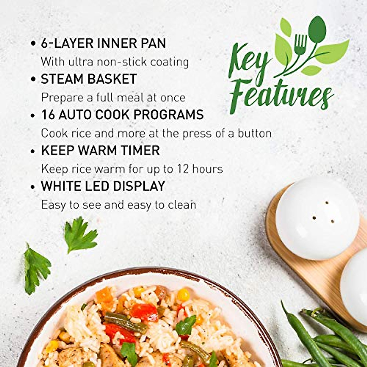 Panasonic 5 Cup (Uncooked) Rice Cooker with Pre-Programmed Cooking Options for Brown Rice, White Rice, and Porridge or Soup - 1.0 Liter - SR-CN108 (White)