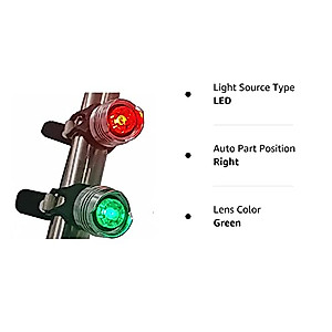Aluminum Portable LED Boating Lights, Led Navigation Lights for Boat Bow or Stern,Backup Lights for Kayak Pontoon Yacht Dinghy (Green-Red)