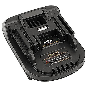 ZLWAWAOL DM18M Battery Adapter with USB Charging Socket for Dewalt 20V & Milwaukee 18V M18 Lithium Battery Convert to Makita 18V Battery BL1830 BL1840 BL1850