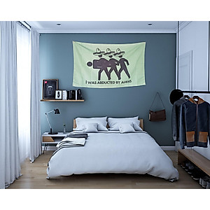 OINEIZ I Was Abducted By Aliens Funny Flags for Room Guys Teen College Dorm, 3x5 Outdoor Meme Cool Flags Boys Man Cave Fun Cheap Party Bedroom Frat House Wall Décor (Green-2)