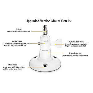 Koroao 【Latest Version】 Indoor/Outdoor Security Wall Mount for All Arlo Camera, Wyze Cam Pan/V3, Arlo Ultra, Arlo Essential, eufyCam 2 - More Stable and Flexible Arlo Accessories(2Pack, White)