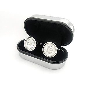 Worldcoincufflinks Rhodium Plated Birthday/Anniversary For Men 1973 Genuine in Silver Box