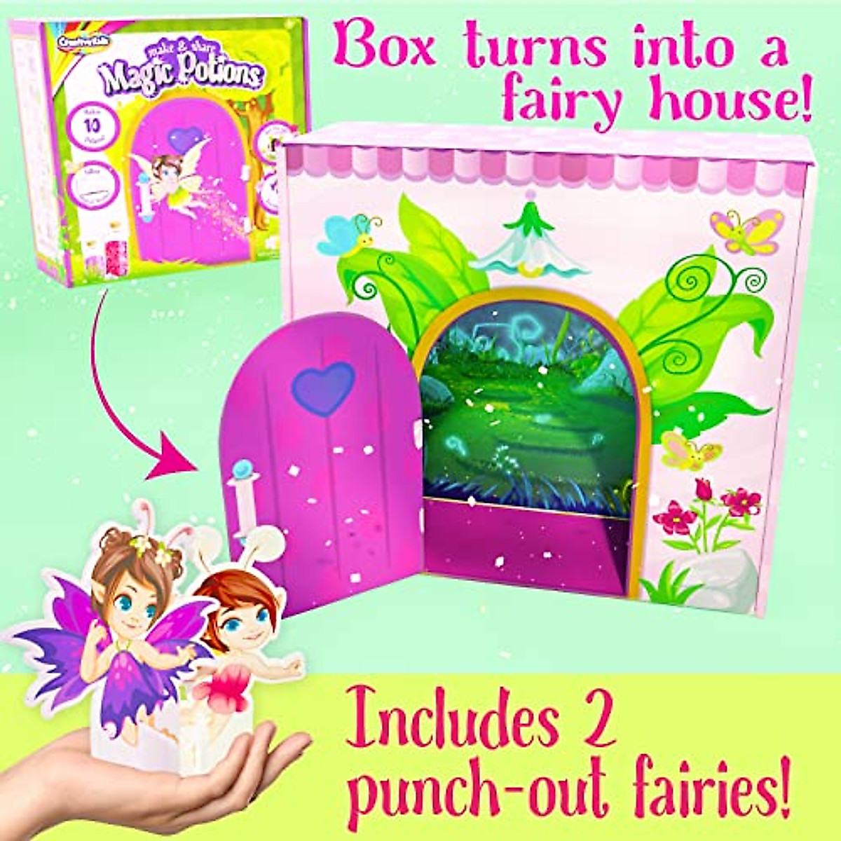 Creative Kids Make & Share Magic Potions | Make Your Own 10 Fairy Potions | Fairy Potions Craft Kit | Magic Toys Kids Potion Making Kit | Gift for 6 7 8 9 Year Old Girl