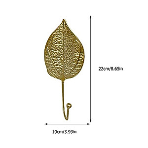 Cabilock 3pcs Planter Hat Coat Golden Art Hangers Shaped Style Leaf Door Cast Storage Hook Hanger Wall Sculpturre Purse Hanger: Holder Bathroom Doorway Key Home Display Decoration