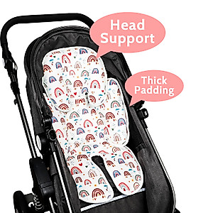 2-in-1 Car Seat Insert, CarSeat Head and Body Support, Cushion for Stroller, Swing, Bouncer, Baby Car Seat Strap Covers Shoulder Pads for Baby Kid