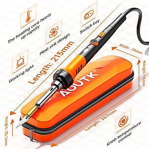 Wood Burning Kit,72 pcs Wood Burning Tool with Adjustable Temperature 200~450°C, Wood Burner Tools Set with Pyrography Pen for Embossing Carving DIY Adults Crafts Beginners