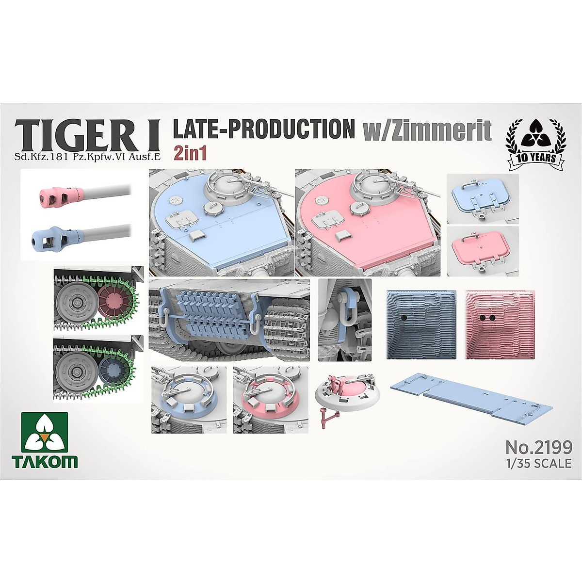 Takom 2199 1/35 TIGER I LATE w/ZIMMERIT Sd.Kfz.181 Pz.Kpfw.VI