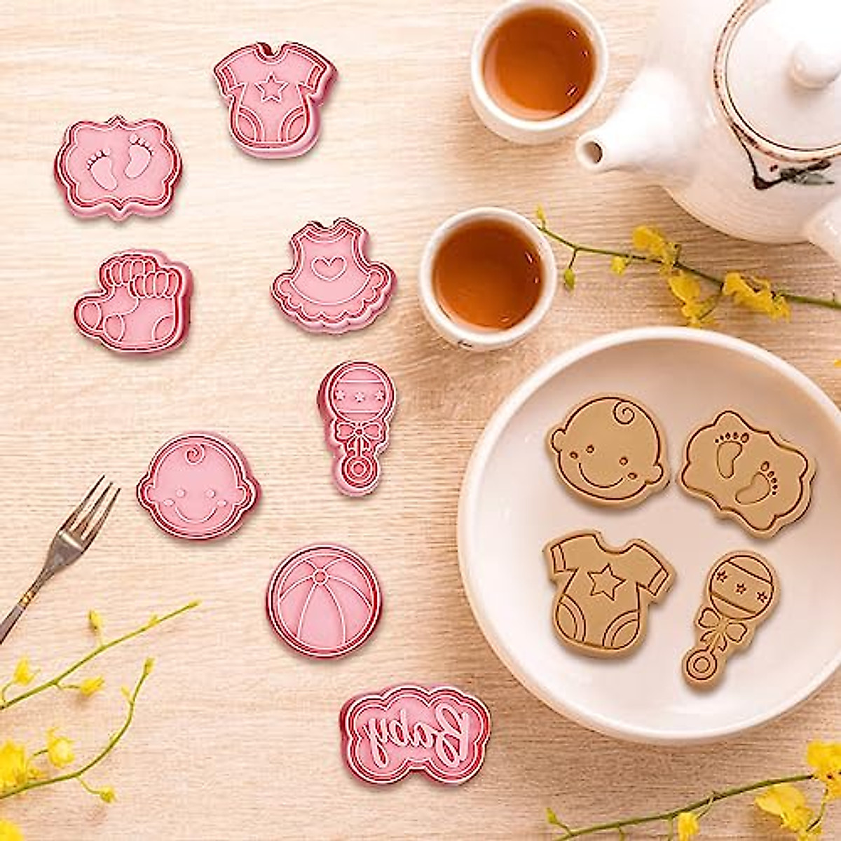 Baby Shower Cookie Cutters Set, 8 Pcs Baby Cookie Cutter, Mini Baby Cookie Cutters Shapes Baby Shower