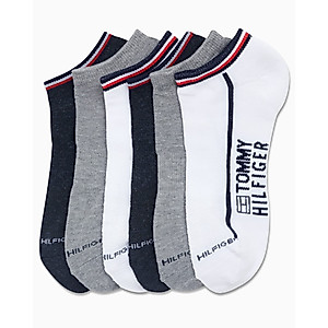 Tommy Hilfiger Men's Athletic Socks - Cushion Low Cut Socks (6 Pack), Size 7-12, Assorted White